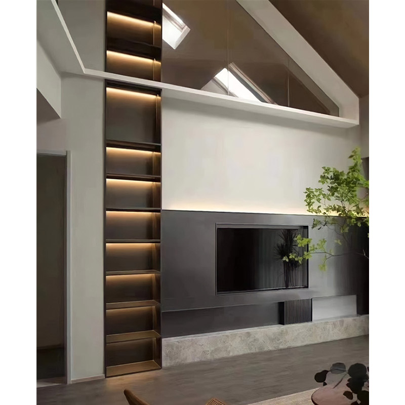 Stainless steel TV background cabinet - Foshan Guanglin Decoration ...