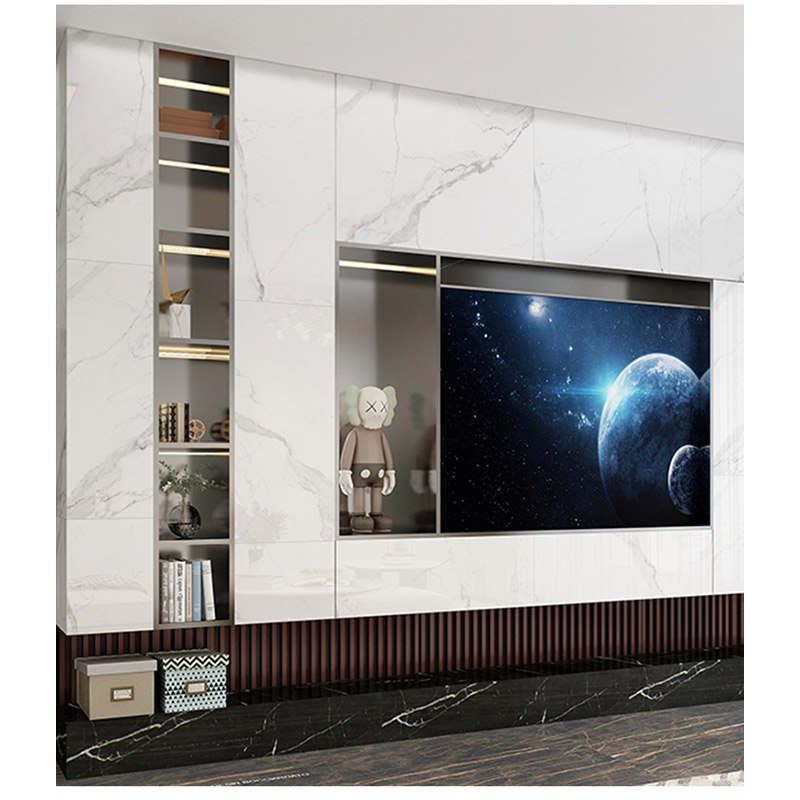 Stainless steel TV background cabinet - Foshan Guanglin Decoration ...