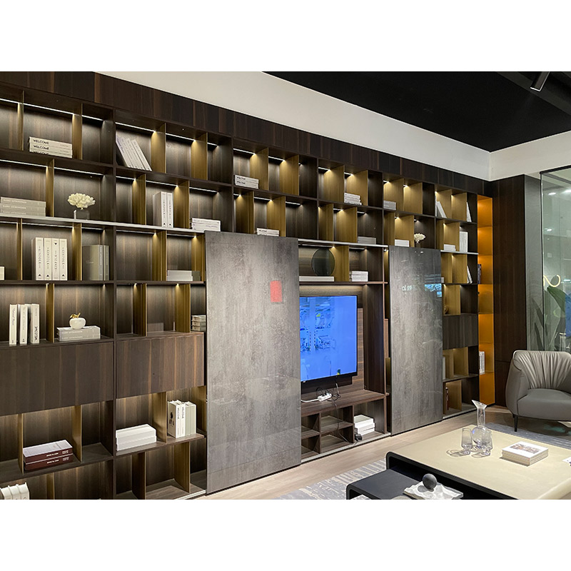 Stainless steel TV background cabinet - Foshan Guanglin Decoration ...